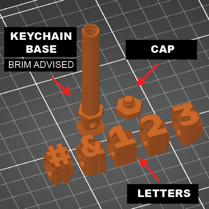 3d Printable Customizable Fidget Name Keychain Spinner Numbers And